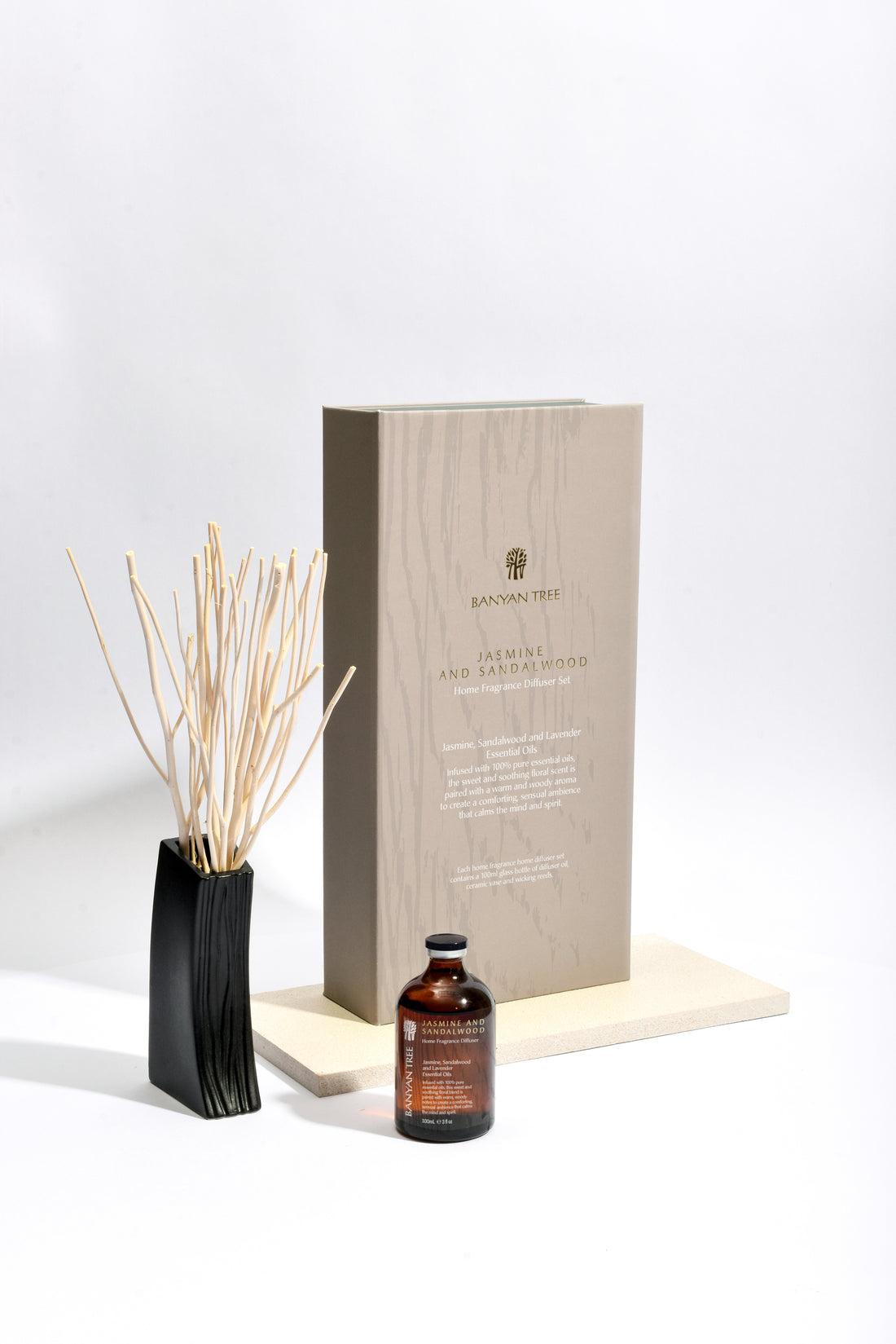 Jasmine and Sandalwood Home Fragrance Diffuser Set – Banyan Tree Essentials